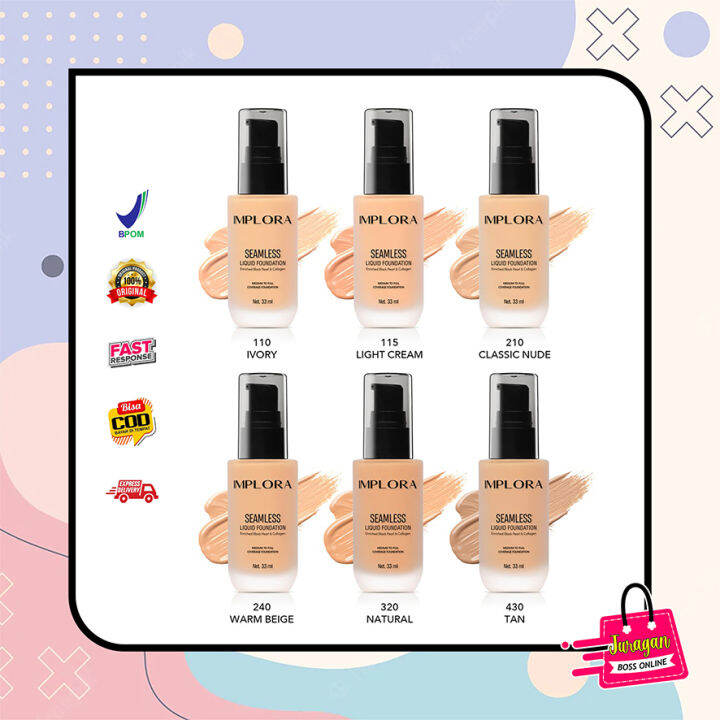 IMPLORA Seamless Liquid Foundation - 33ml | Lazada Indonesia