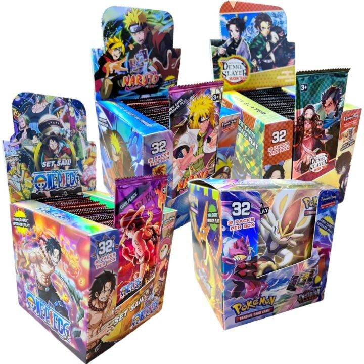 1Box-32Pack 5Cards Naruto Demon Slayer OnePiece Pokemon Random Anime ...