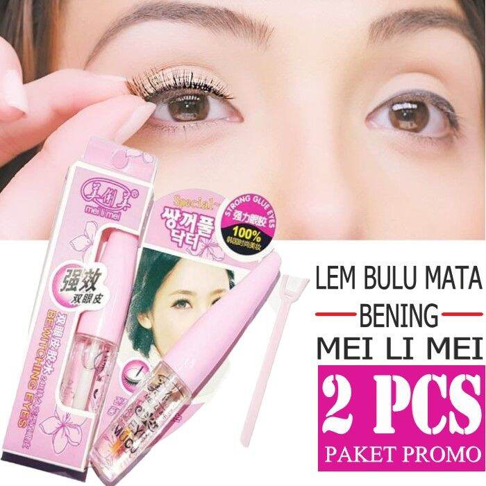 ( PROMO ISI 2 PCS ) Lem Bulu Mata Palsu Tahan Air Bening Kemasan PINK - Lem Bulu Mata Mei Li Mei ...