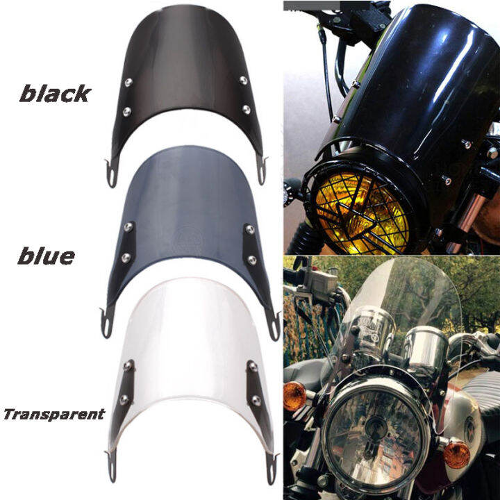 PMShop Universal Windshield for 7" Round Headlights Motorcycle ...