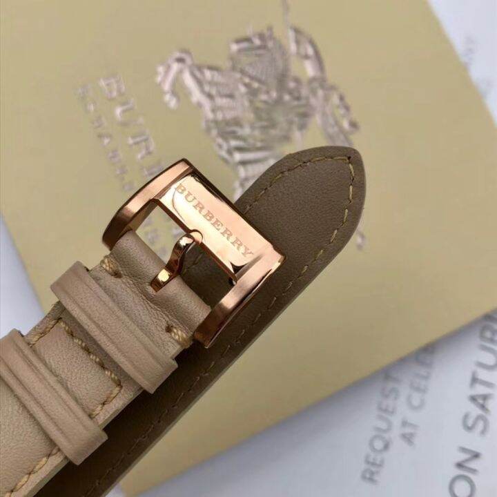 Burberry BU9109 นาฬิกาข้อมือควอตซ์แฟชั่น สายหนัง สีโรสโกลด์ แบรนด์หรู ...