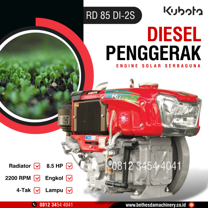 KUBOTA RD 85 DI-2S Diesel Engine 8.5PK Radiator + Lampu | Lazada Indonesia