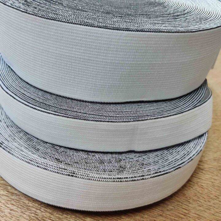 1 , 1 1/4, 1 1/2 , 2 inch WHITE WITH BLACK EDGE ELASTIC GARTER CROCHET ...