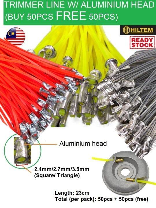 [READY STOCK] HILTEM HIGH QUALITY TRIMMER LINE W/ ALUMINIUM HEAD FOR GRASS CUTTER/ TALI MESIN ...