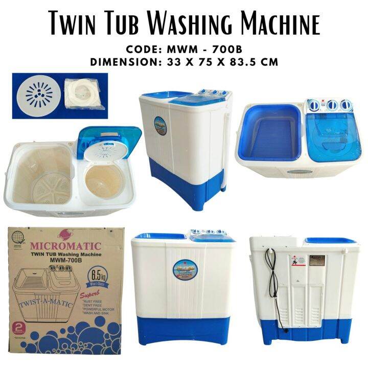 Micromatic Twin Tub Washing Machine / MWM-700B / Heavy Duty Washing ...