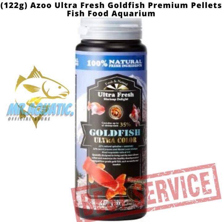 (122g) Azoo Ultra Fresh Goldfish Premium Floating Pellets Fish Food Aquarium | Lazada