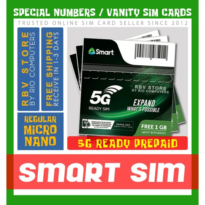 BEST SALE!™¤ Smart LTE / 5G Special Numbers Vanity Sim Cards (Set F ...