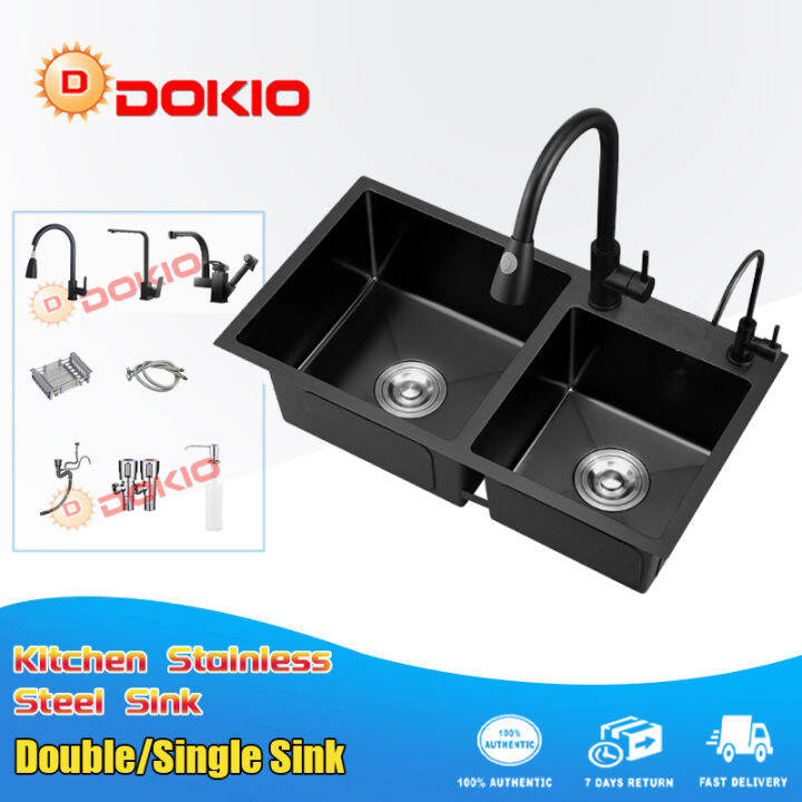 304 Kitchen Sink Stainless Steel Sink with facuets Complete Set 3mm ...