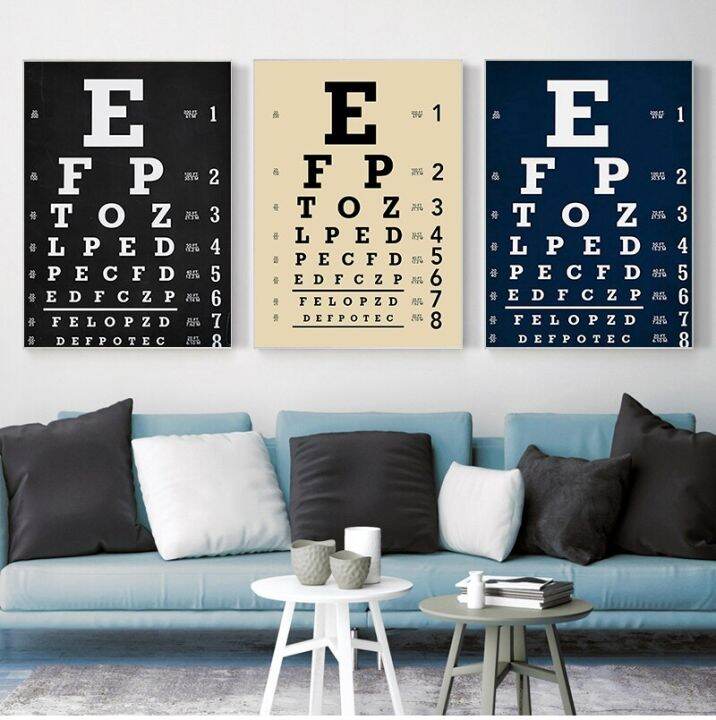 Vintage Snellen Eye Chart Canvas Painting Eye Doctor Gifts Optometry ...