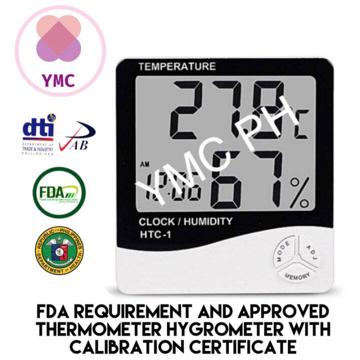 【READY STOCK】 ♪FDA Approved Calibrated thermohygrometer or thermometer ...