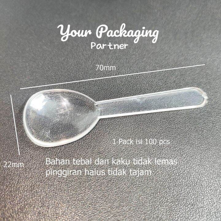 Sendok jelly / agar / pudding dessert bening plastik / STB Kecil ...