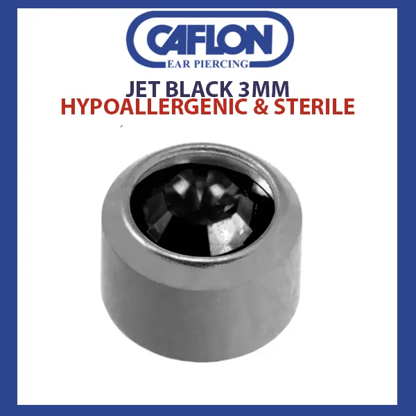 Baby Safe Jet Black Caflon Stud Earrings (hypoallergenic & sterile ...