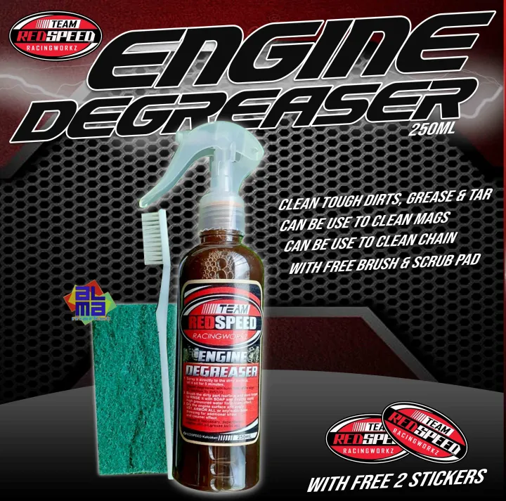ORIGINAL REDSPEED ENGINE DEGREASER With Free Brush and Scrub Pad 250ml ...