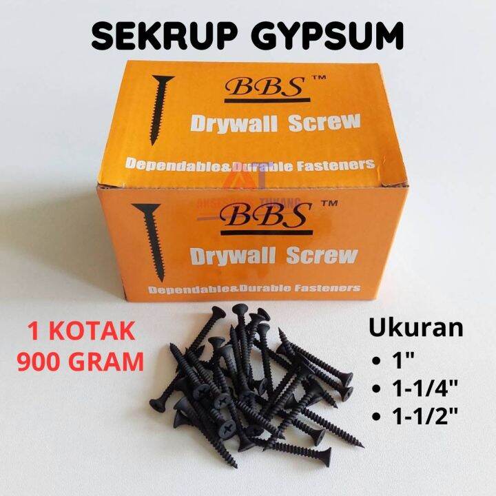 Sekrup Gypsum Baja Baut Skrup Gipsum Kayu Drywall 900 Gram 1 Kotak | Lazada Indonesia