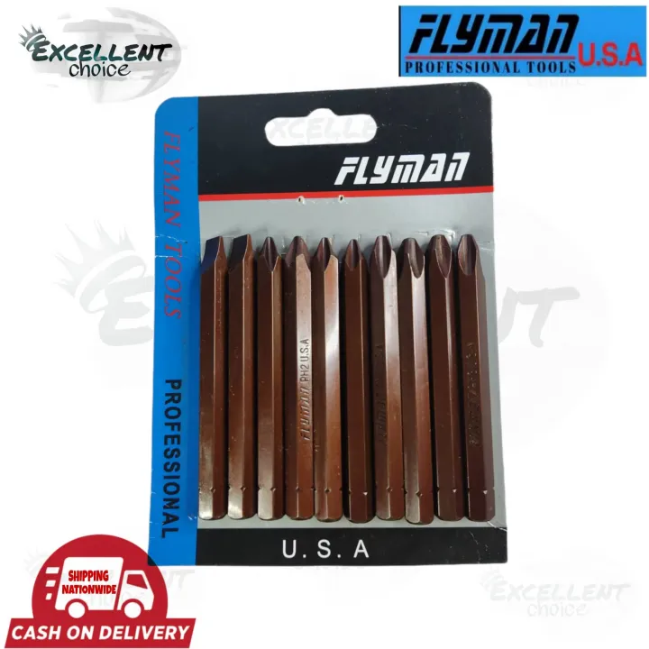 Flyman USA Impact Driver Bits 10 Pcs. | Lazada PH