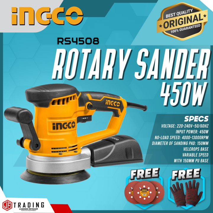 INGCO Rotary Sander 450W RS4508 High Quality With FREEBIES ♦JF TRADING♦ ...