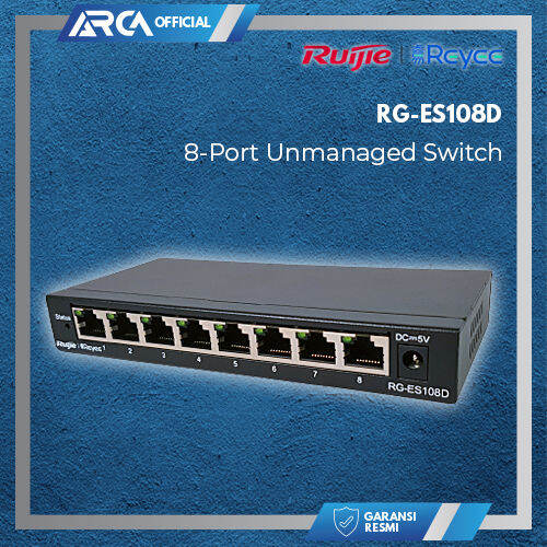 Ruijie Reyee RG-ES108D 8-Port Unmanaged Switch 10/100base Steel Case | Lazada Indonesia