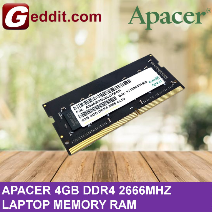 Apacer 4GB DDR4 2666MHZ SODIMM (PC4-21330) Laptop Memory RAM | Lazada