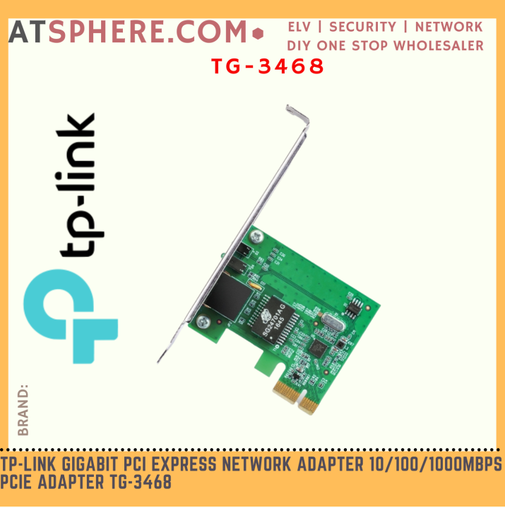 TP-LINK Tplink Gigabit PCI Express Network Adapter 10/100/1000Mbps RJ45 ...