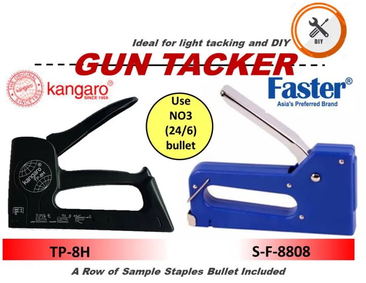 Faster Gun Tacker SF 8808 Niso Tacker Kangaro Guntacker TP-8 use ...