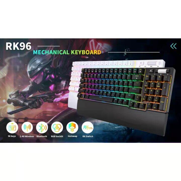 [Hot Swappable] RK96 RGB Real Mechanical Keyboard Gaming Wrist Rest ...