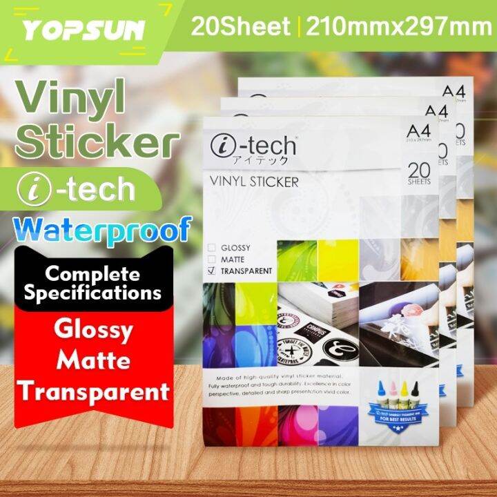 BEST SALE!♙ Vinyl Sticker Waterproof A4 Matte / Glossy / Transparent ...