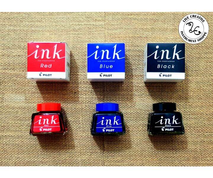 PILOT Fountain Pen Ink 30ml - Red / Blue / Black (INK-30) | Lazada