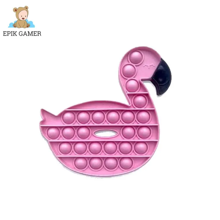 Push Bubble Fidget Toys Cartoon Flamingo Anti Stress Squeezing Toy Pink ...