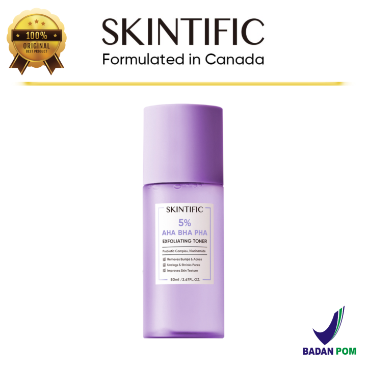 SKINTIFIC 5% Aha Bha Pha Exfoliating Toner 80ml BPOM | Lazada Indonesia