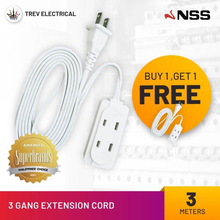 TREV BUY 1 GET 1 NSS 3m 3gang Extension NS-8121-3M | Lazada PH