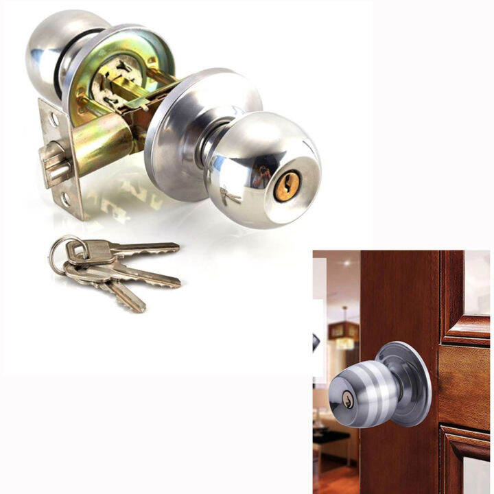 ROUND BALL LOCK002 - Room Door Handle Lock Alloy Handle Lock With Three ...