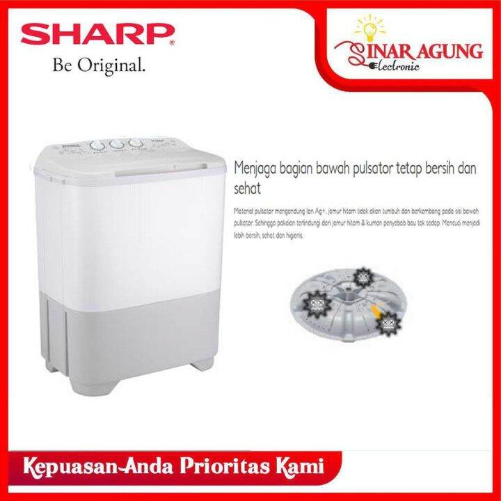 SHARP MESIN CUCI 2 TABUNG 6.5 KG EST-70MW LC - 100% ORI | Lazada Indonesia