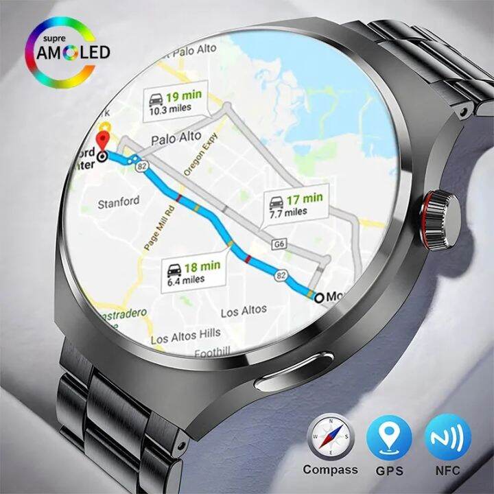 New WATCH 4 Smart Watch Mens GT4 PRO IP68 Waterproof Blood Glucose NFC HD Bluetooth Talk GPS ...