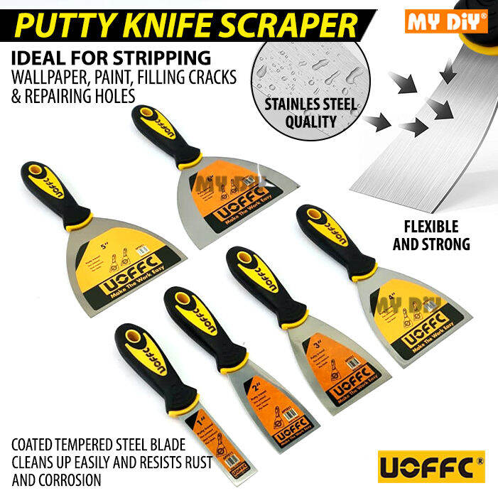 MYDIYHOMEDEPOT - UOFFC STAINLESS STEEL WALL SCRAPER PUTTY SCRAPER PAINT ...