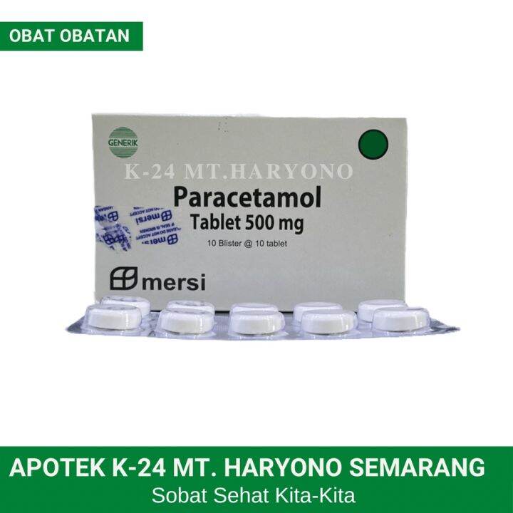 Paracetamol 500 MG Generik Mersi Isi 10 Tablet / Obat Demam Sakit ...