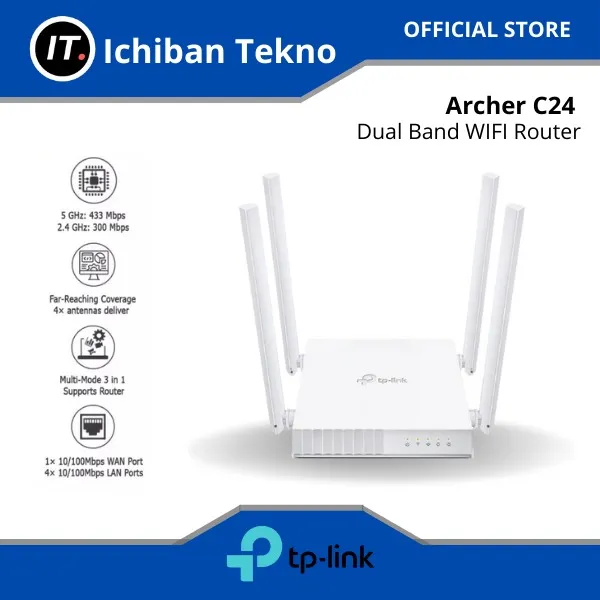 TP-Link Archer C24 AC750 Dual-Band Compact Wi-Fi Router Smooth HD Streaming | Lazada PH