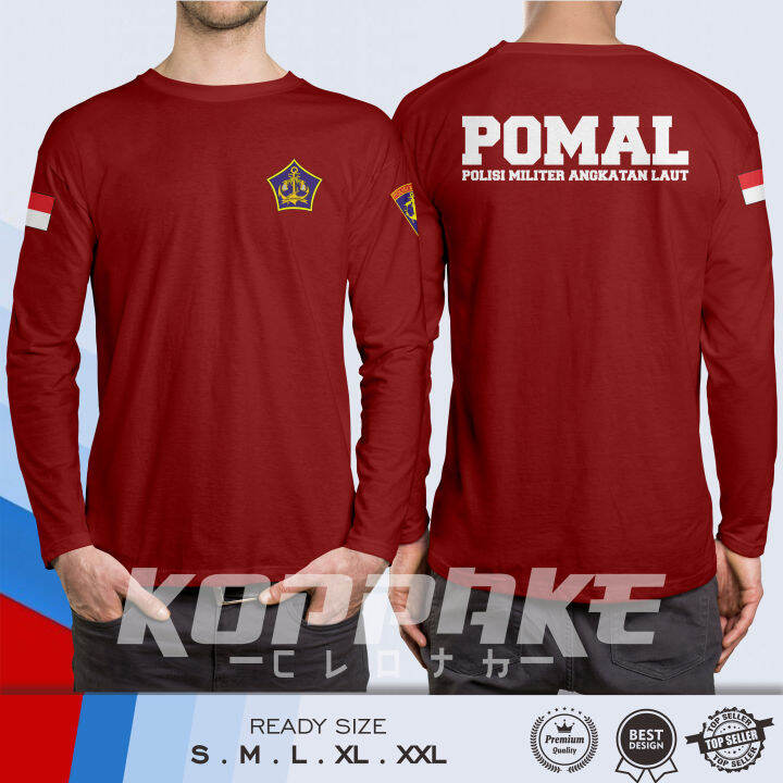 Kaos POMAL Polisi Militer Angkatan Laut Lengan Panjang Baju Distro | Lazada Indonesia