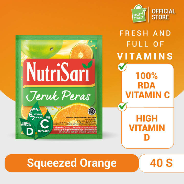 Nutrisari orange squeeze 40 sachet-fruit drink vitamin C | Lazada PH