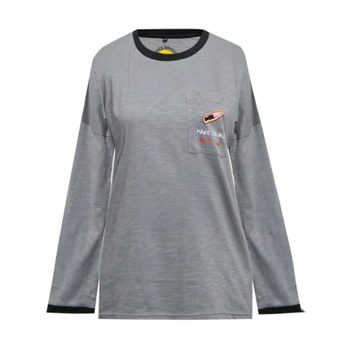 JUICE EMATIC KAOS LENGAN PANJANG CEWEK ABU-ABU GELAP ALCRICWOLF PLANET ...