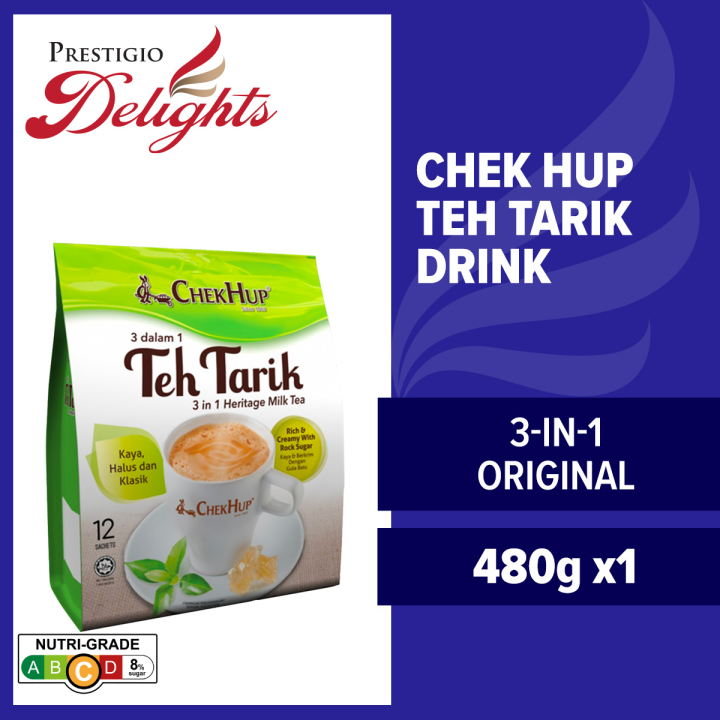 Chek Hup Teh Tarik Original 3 in 1 Heritage Milk Tea Packet 480g ...