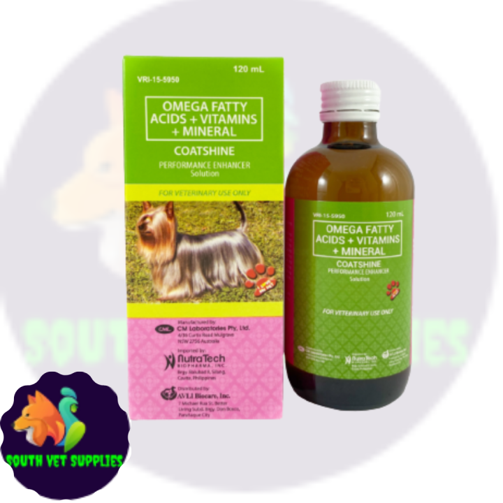 [SOUTH VET] Coatshine Syrup 120ml (Coat and Skin Vitamins) for Dogs and ...