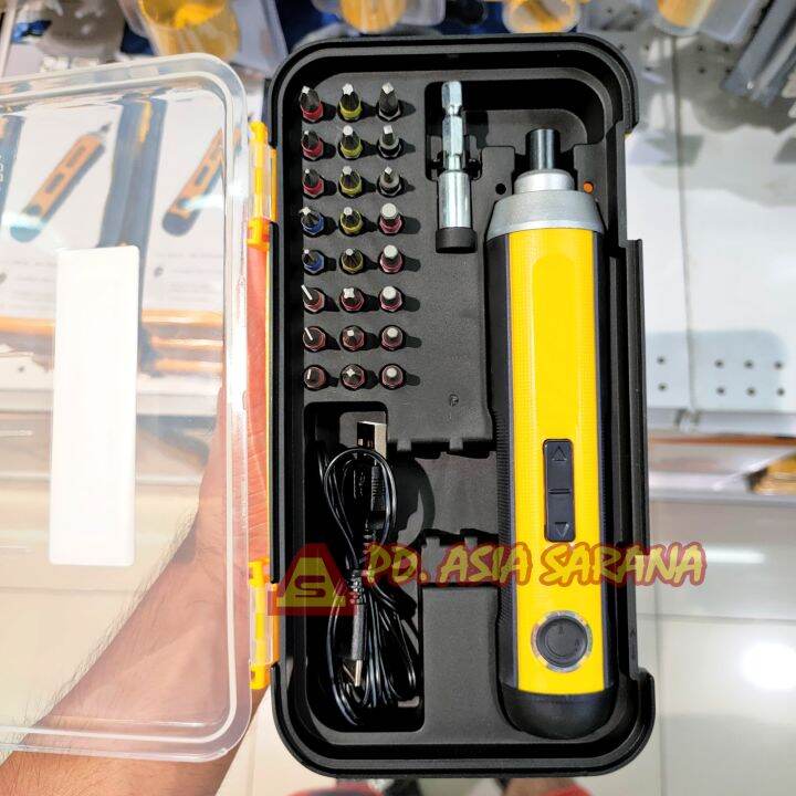 Mesin Bor Cordless Screwdriver 4v Set KRISBOW / Obeng Listrik Mini ...