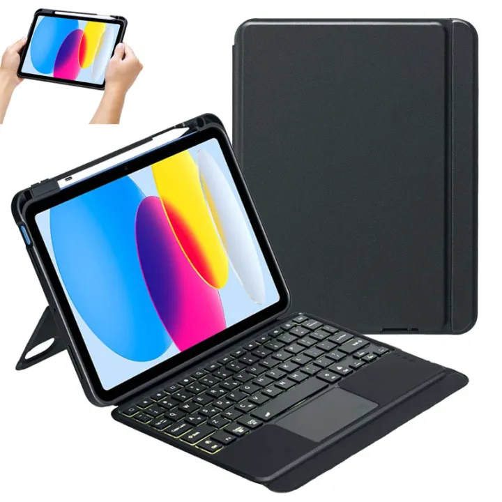 TouchPad Backlights Keyboard with Movable Case for iPad 10th Gen 10.9 ...