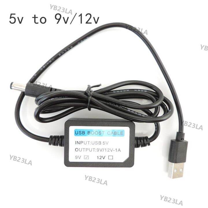USB type a male Power Boost connector Cable 5V to 9V/12V 1A 5.5 x2.1mm ...
