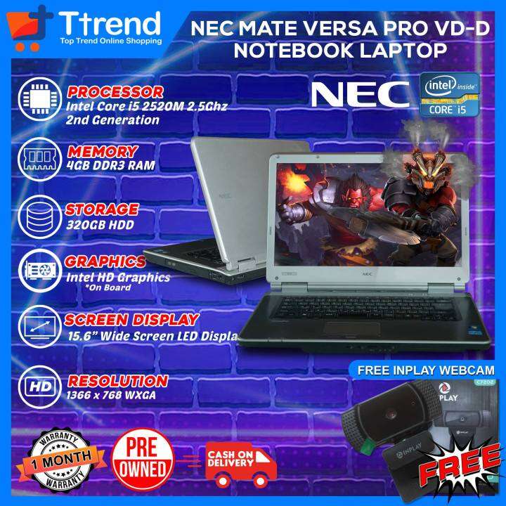 Nec Mate Versa Pro VD-D Notebook Laptop | Intel Core i5 2520m 4GB RAM ...