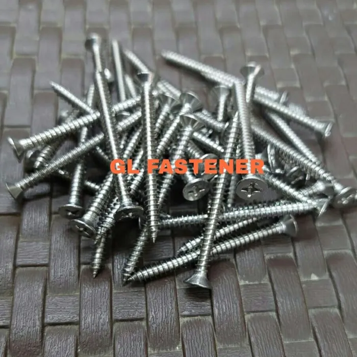 Skrup FAB Stainless 6 x 1/2 / Tapping Screw Flat Head / FH / SUS 304 | Lazada Indonesia