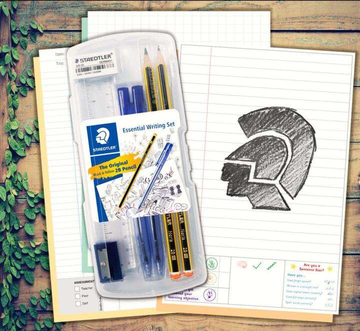 (Free Pencil Box) Staedtler Essential Writing Set (7 pcs) Ballpoint ...