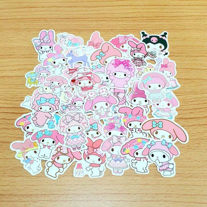 สติ๊กเกอร์ My Melody มายเมโลดี้ ชิ้นเล็กๆ ติดแน่น กันน้ำ ติดกระเป๋า