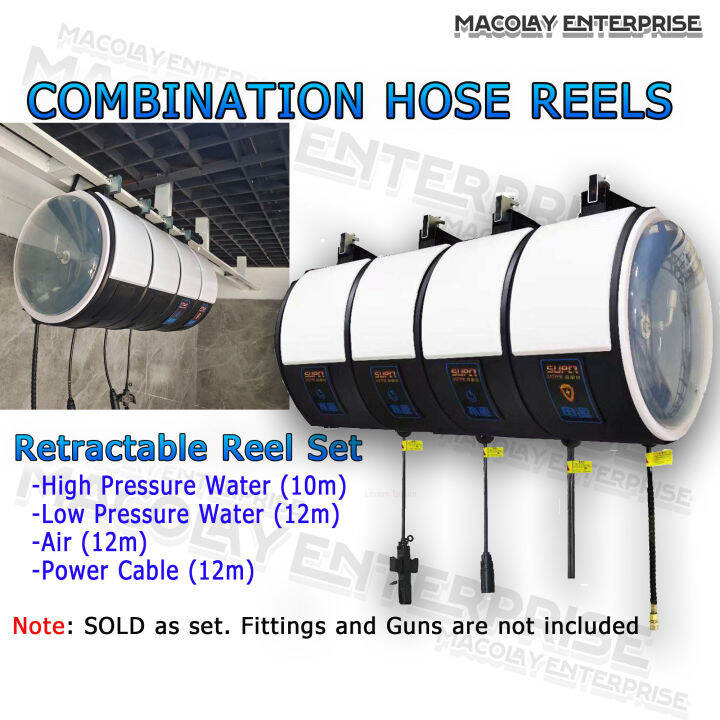 Scarcity Retractable Combination Hose Reel set 4 reels in one - Ceiling ...