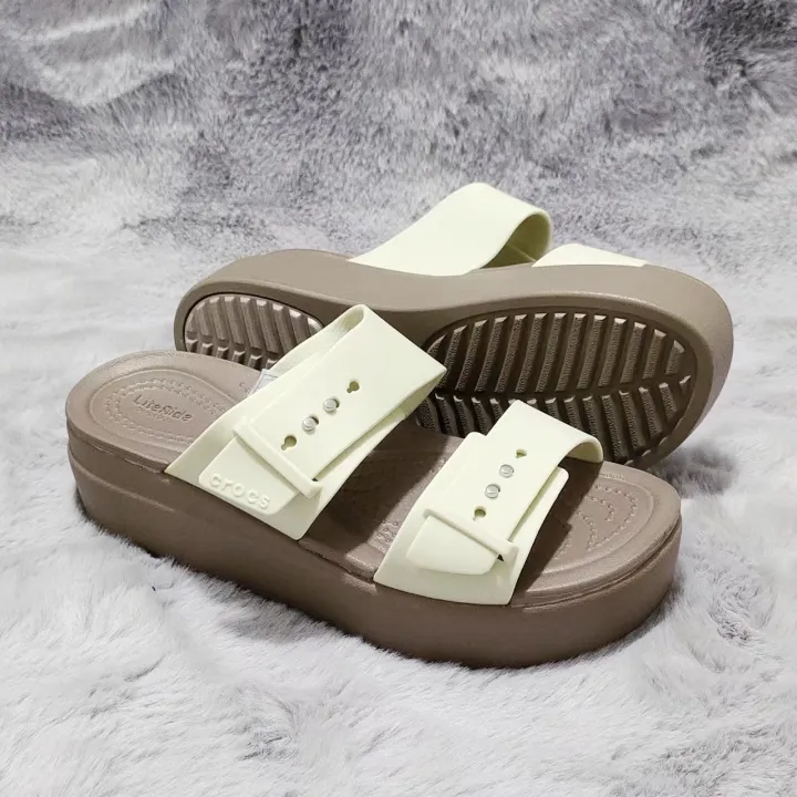 crocs literide women's double strap double buckle platform slippers ...